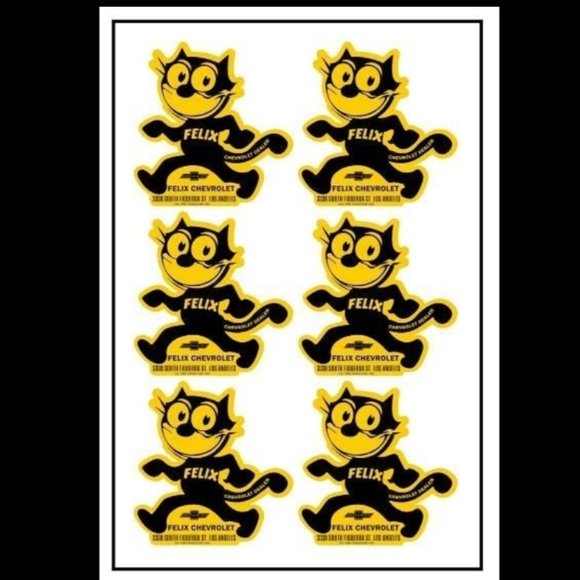 Design | Chevy Chevrolet Felix The Cat Retro Classic Laminated Stickers ...